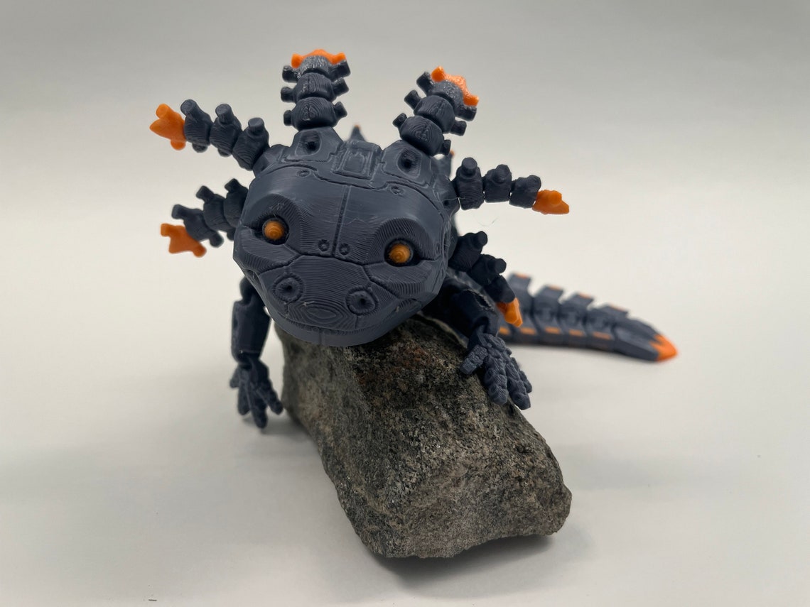 Robot Axolotl Articulated 3D Printed - Fidget Toy - Stress Toy - Etsy