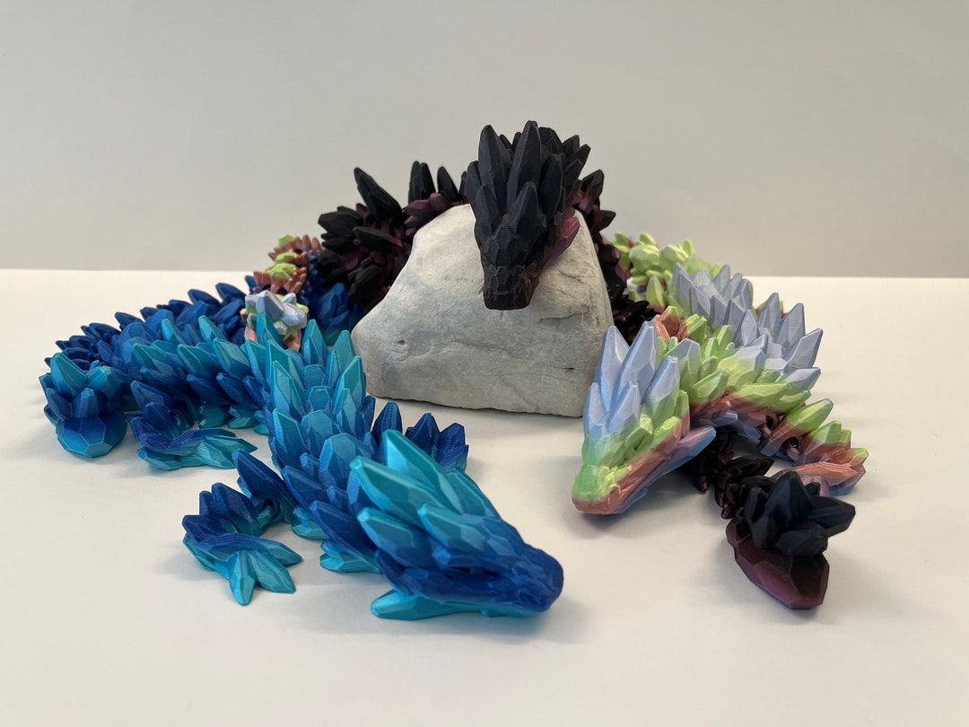 Gemstone Dragon Articulated 3D Printed - Fidget Toy - Stress Toy - Etsy