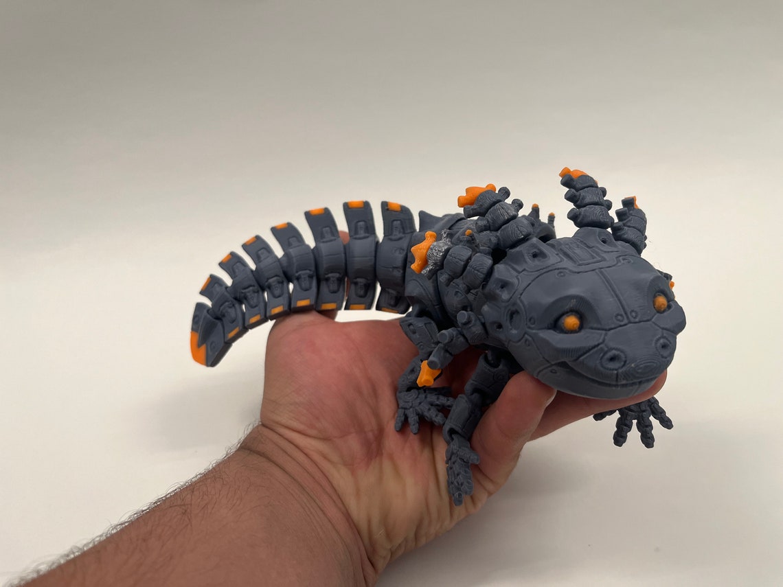 Robot Axolotl Articulated 3D Printed Fidget Toy Stress Toy - Etsy