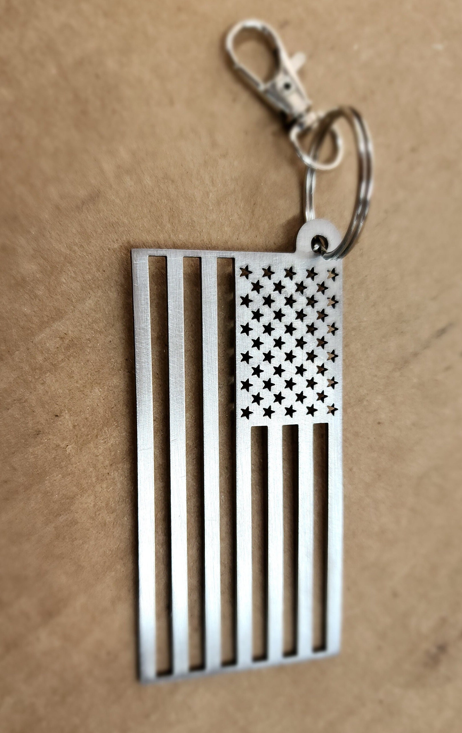 American Flag Keychain USA Flag Keychain Laser Cut Stainless Metal - Etsy
