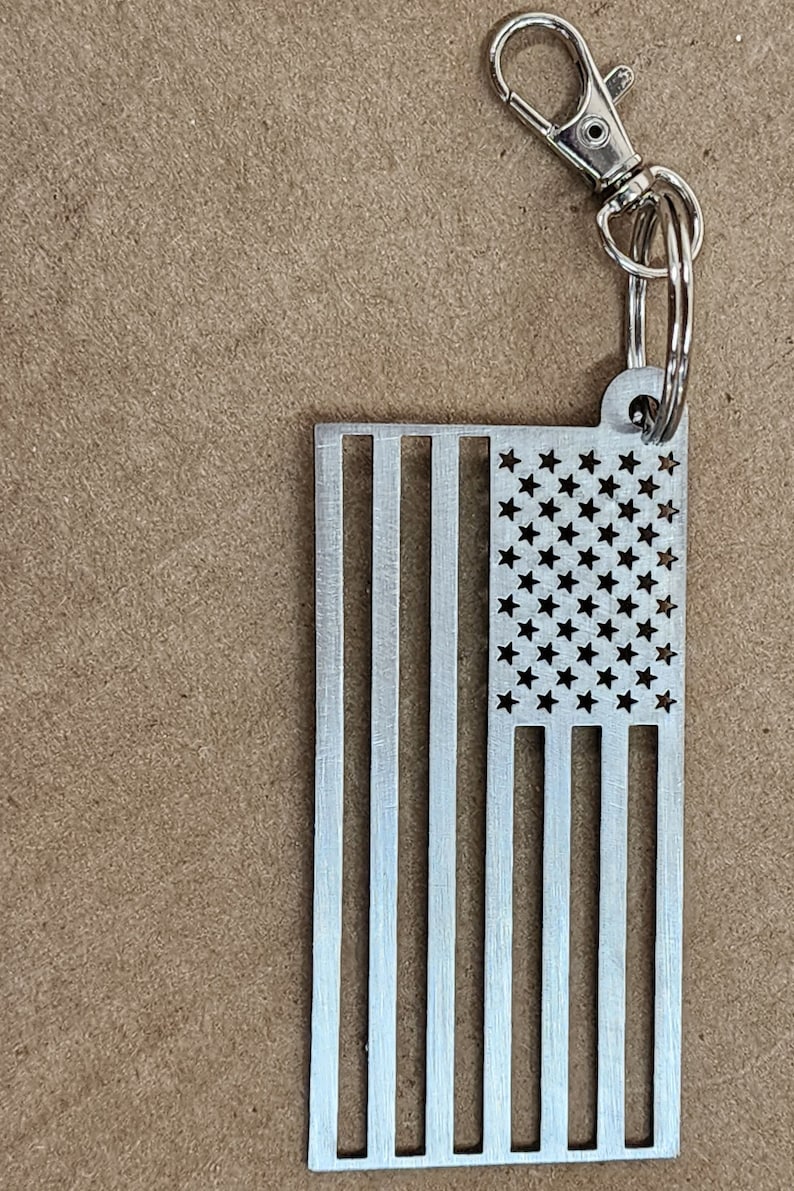 American Flag Keychain USA Flag Keychain Laser Cut Stainless Metal - Etsy