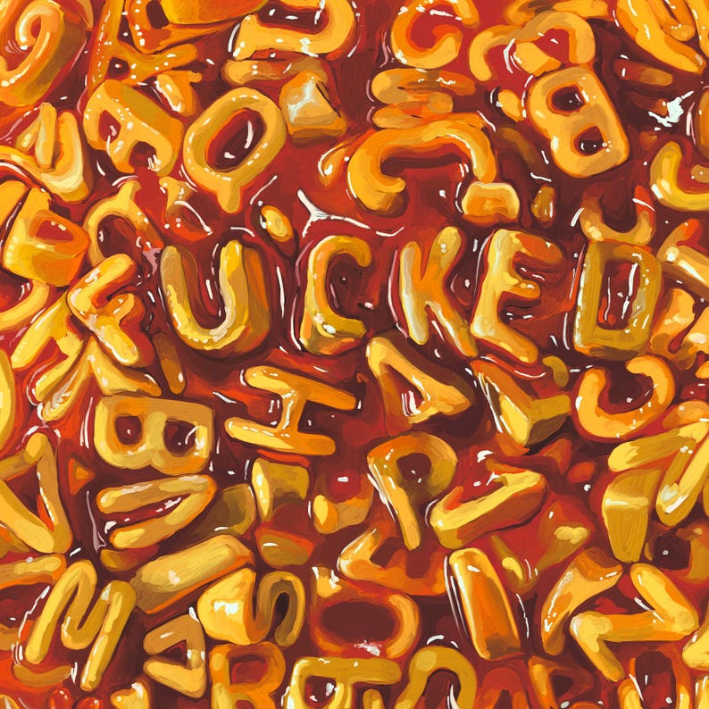 ART PRINT Alphabetti Spaghetti, Limited Edition Artists Print - Etsy