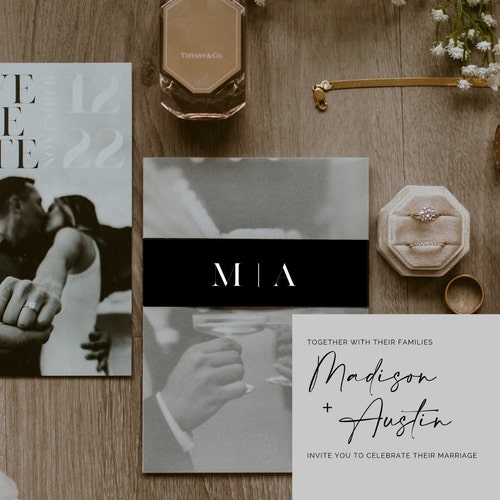 MODERN the Madison Minimalist Wedding Invitation - Etsy