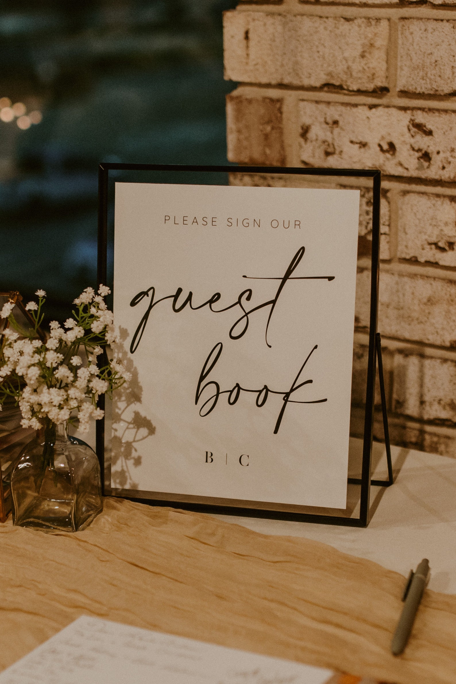 MODERN, Minimalist GUESTBOOK Table Sign Template - Fully CUSTOMIZABLE ...
