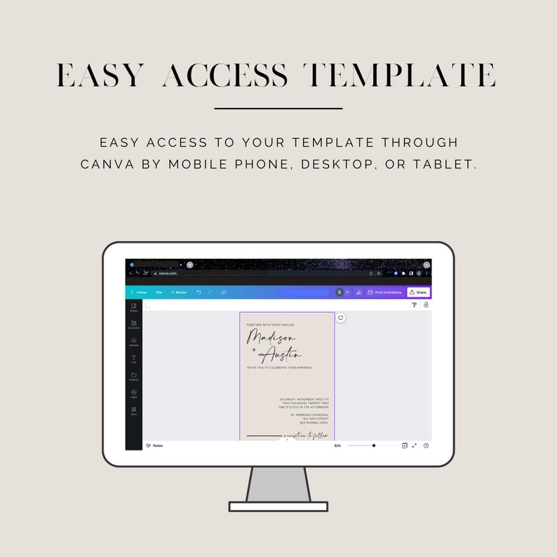 MODERN the Madison Minimalist Wedding Invitation - Etsy