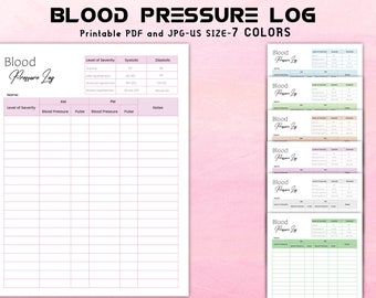Blood Pressure Log Editable Printable, Monthly Blood Pressure Tracker ...