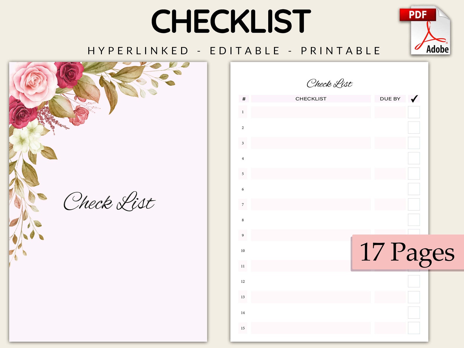 Checklist Editable, Blank Checklist Template, Simple Checklist Template ...