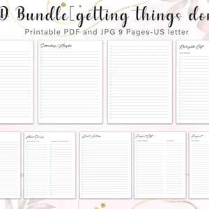 Printable Getting Things Done GTD Planner, GTD Worksheets, Getting ...