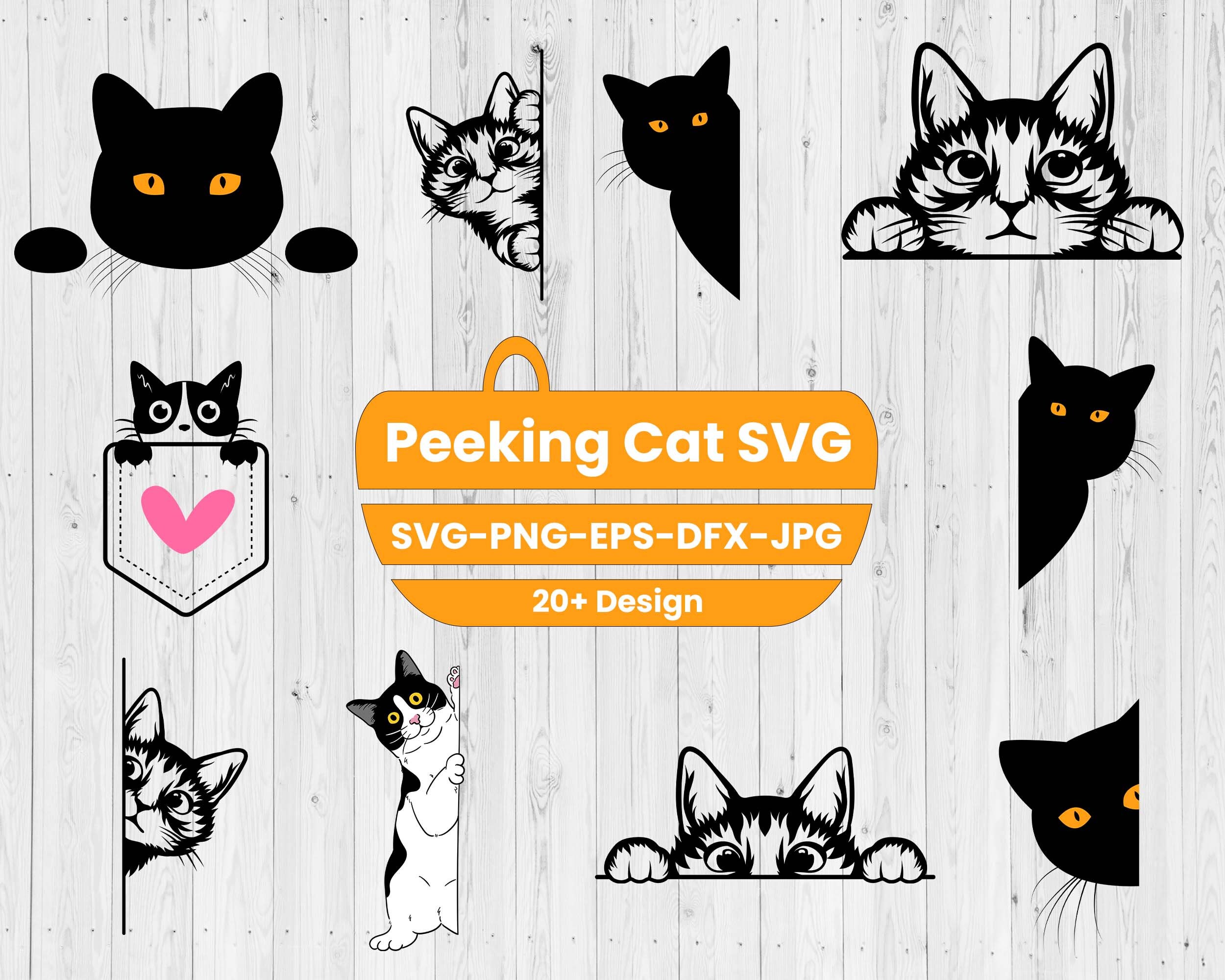 Peeking Cat Svg, Peeking Cat Clipart, Peeking Cat Svg Files for Cricut ...