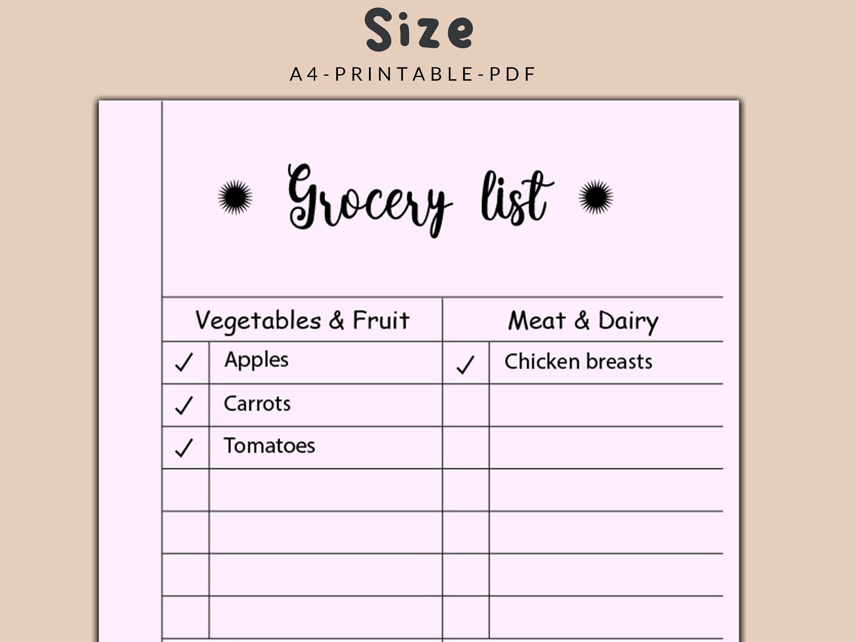 Printable Master Grocery List Bundle, Online Shopping, Master Shopping ...
