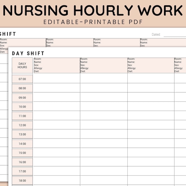 Hourly to Do Shift - Etsy