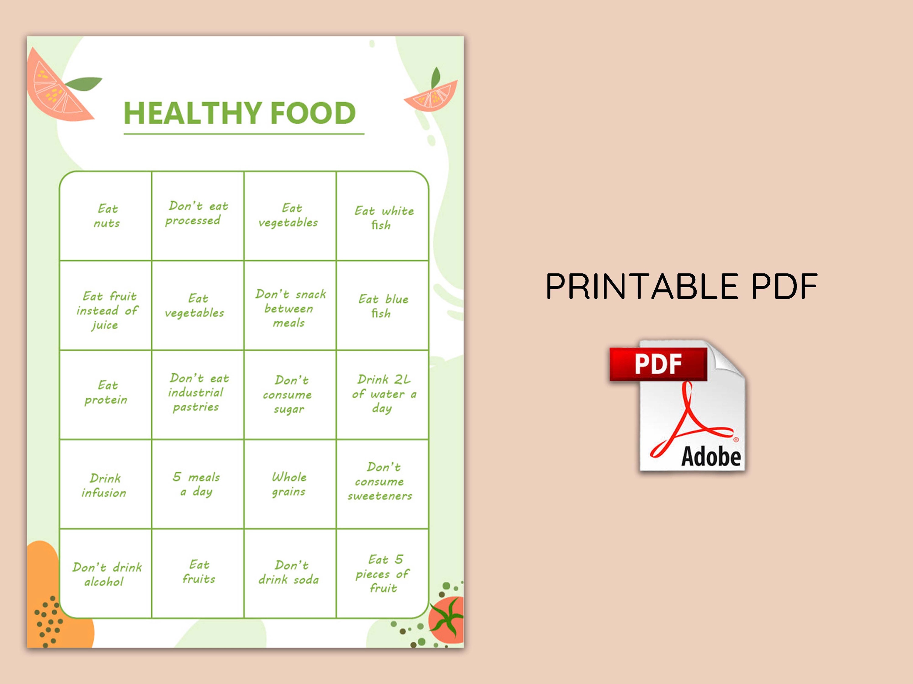 Printable Healthy Food Journal, Health Journal, Health and Fitness ...