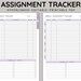 Editable Assignment Tracker, Weekly Assignment Tracker, Assignment Planner, Assignment Planner ...