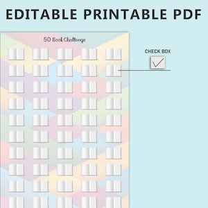 Editable Printable 100 Book Reading Challenge, 100 Book Challenge ...