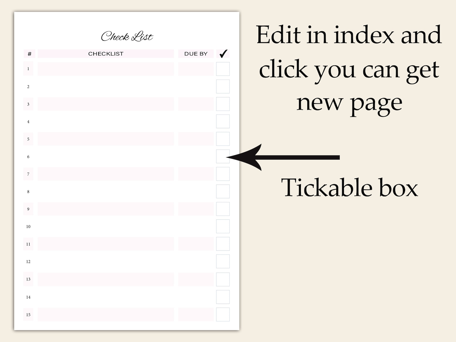 Checklist Editable, Blank Checklist Template, Simple Checklist Template ...