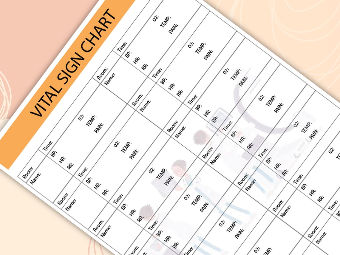 Printable Vital Sign Chart, Vital Sign Log, Vital Sign Tracker, Vital ...