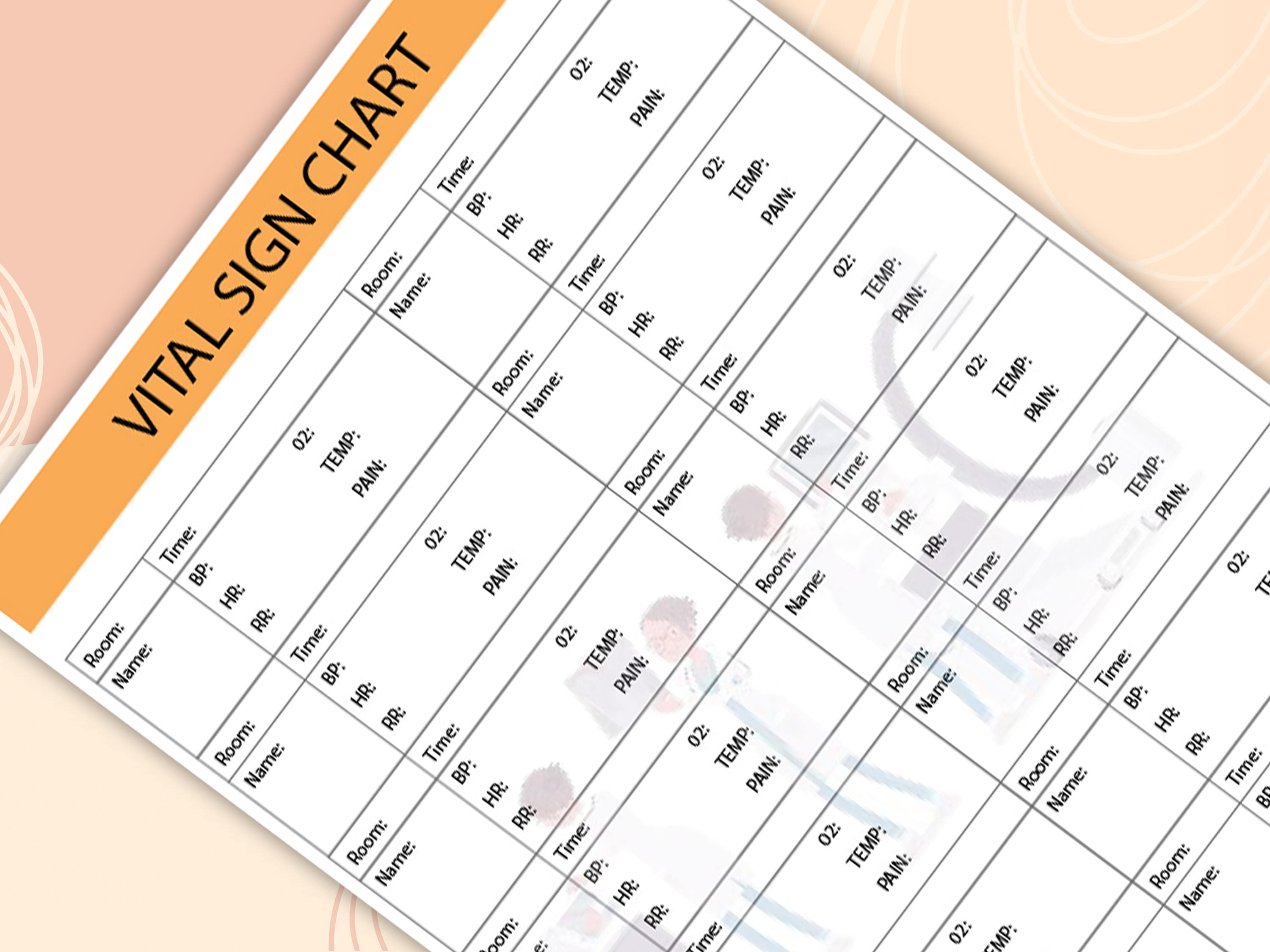 Printable Vital Sign Chart, Vital Sign Log, Vital Sign Tracker, Vital ...