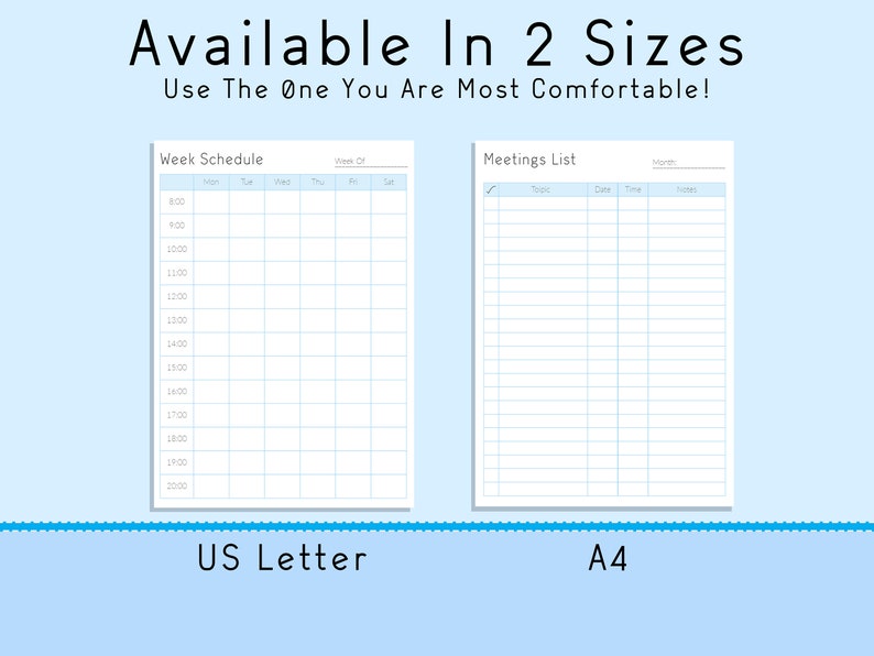 Printable Office Task Planner Set Printable Work Schedule - Etsy