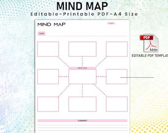 Printable Mind Map Planner, Visual Planner, Mind Map Template, Visual ...
