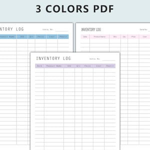 Editable Inventory Log, Inventory Tracker, Product Inventory, Inventory ...