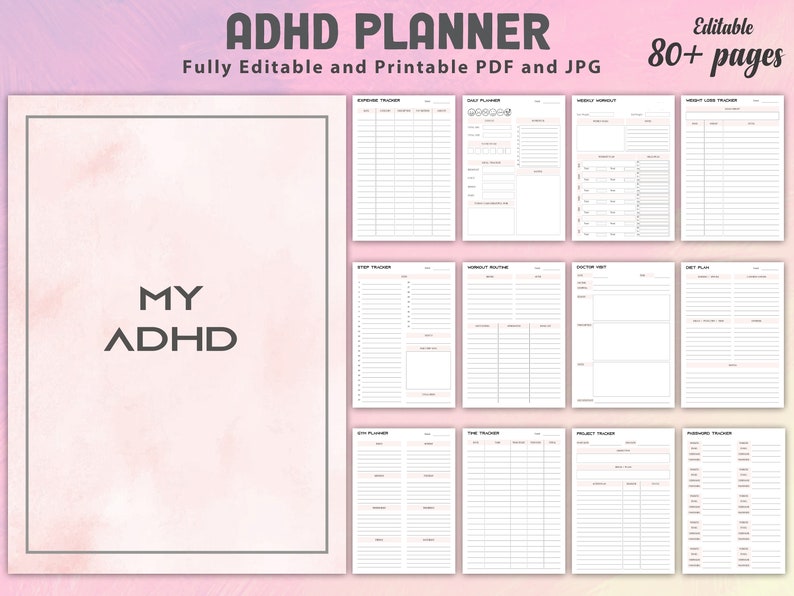 ADHD Planner Adult, Adhd Productivity Planner, Adhd Life Planner ...