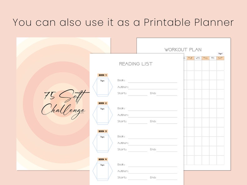Editable 75 SOFT Challenge Printable 75 SOFT Challenge - Etsy