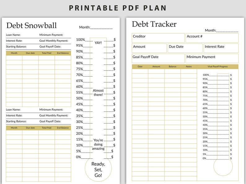 Printable Debt Snowball Tracker, Debt Snowball Printable, Debt Tracker ...