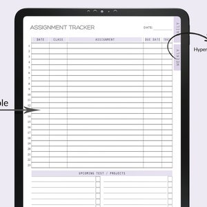 Editable Assignment Tracker, Weekly Assignment Tracker, Assignment ...