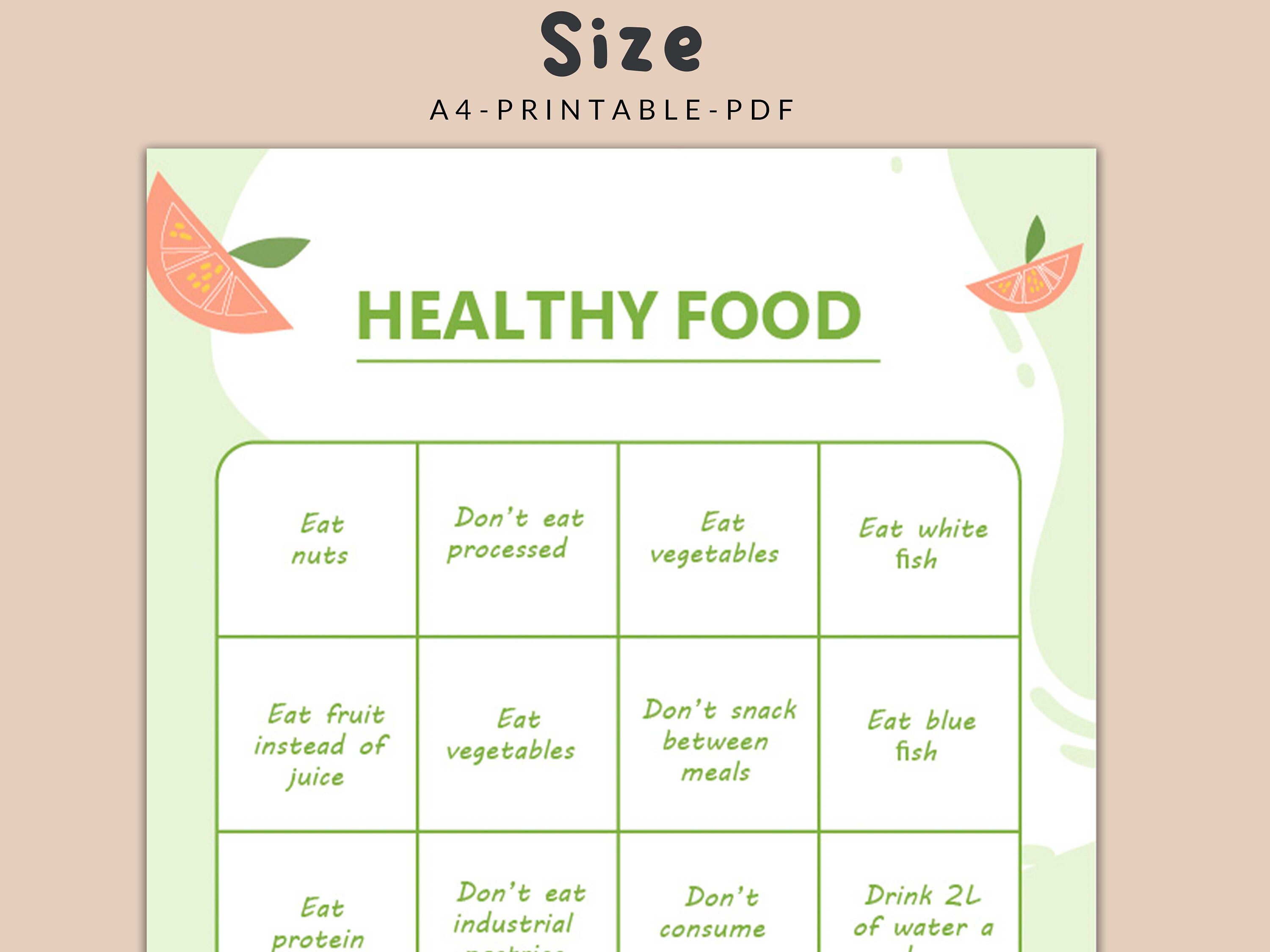 Printable Healthy Food Journal, Health Journal, Health and Fitness ...
