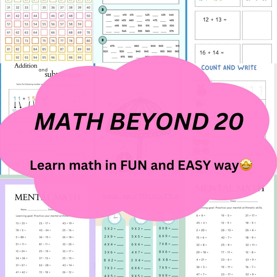 Printable Math Worksheets for Kids | Counting 20+ | Addition and ...