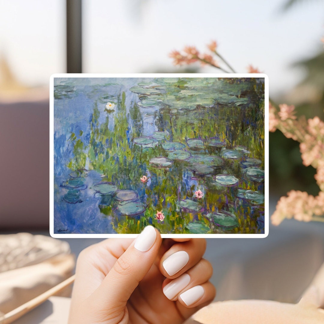 Water Lilies by Claude Monet Sticker for Water Bottle, Hardhat ...