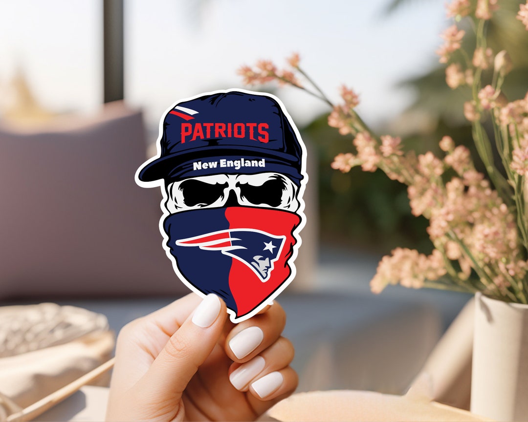 New England Patriots Skull Sticker Custom Handmade - Etsy