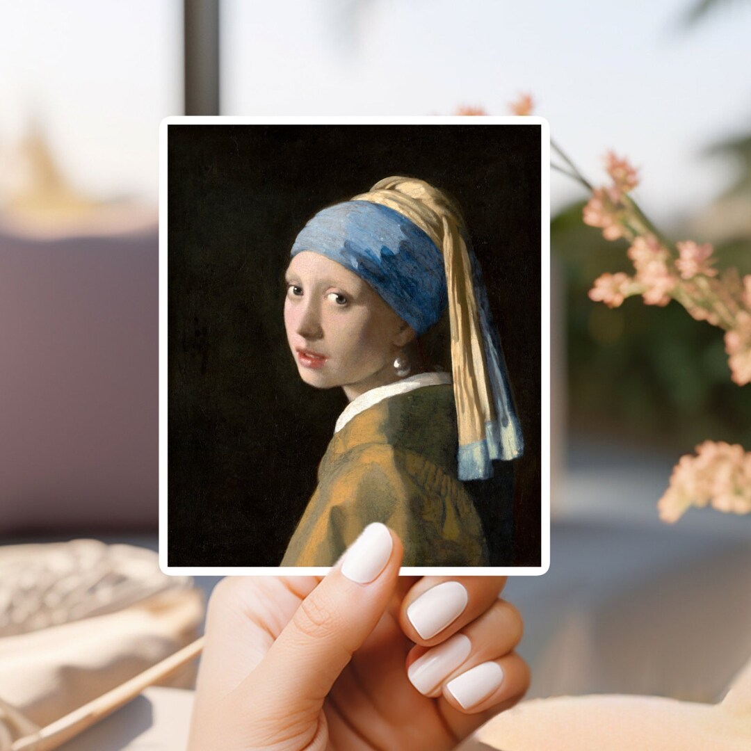 Johannes Vermeers Girl With a Pearl Earring Sticker for Water Bottle ...