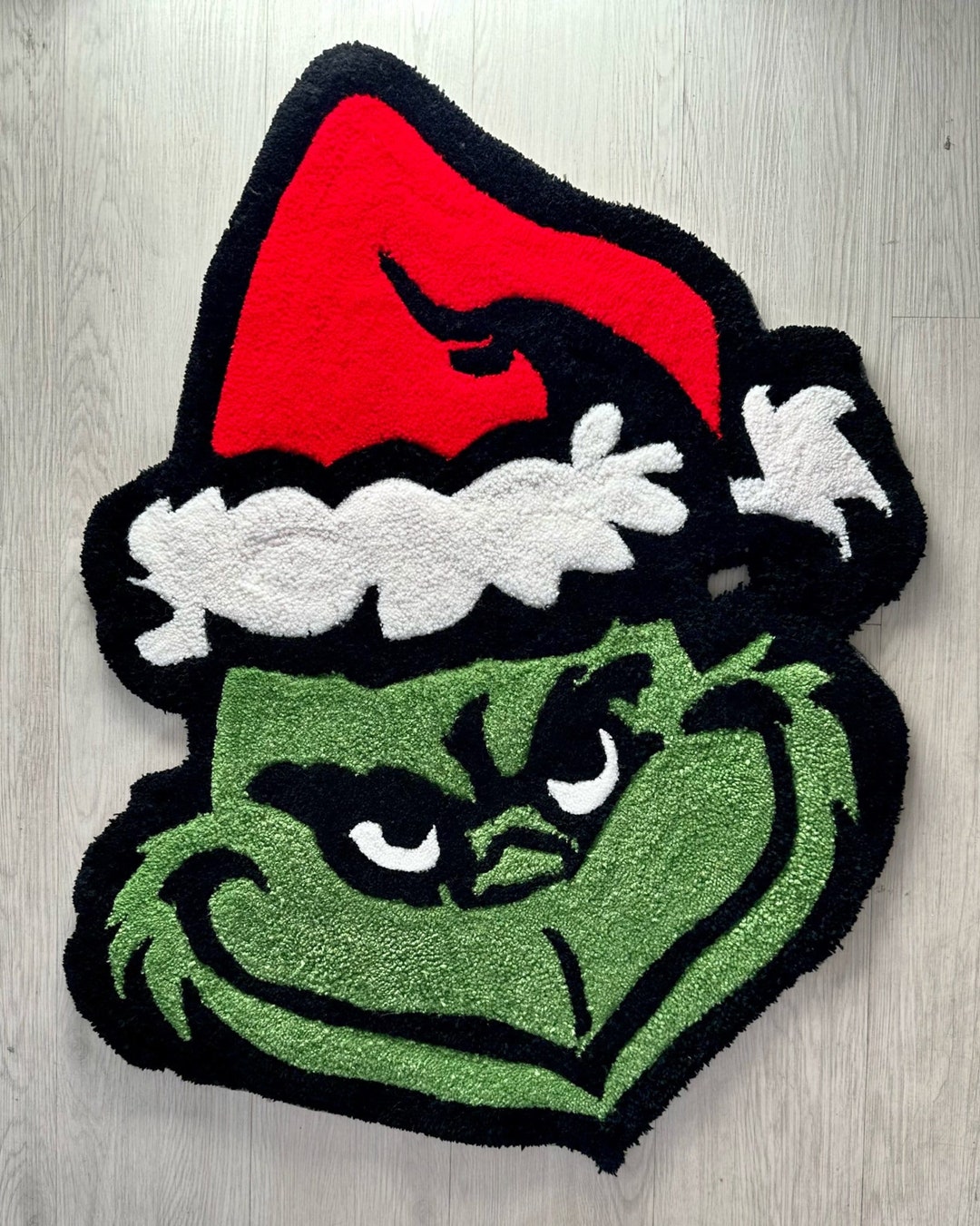 The Grinch Cutsom Rug, Handmade, Holiday Decorations, Christmas Accents ...