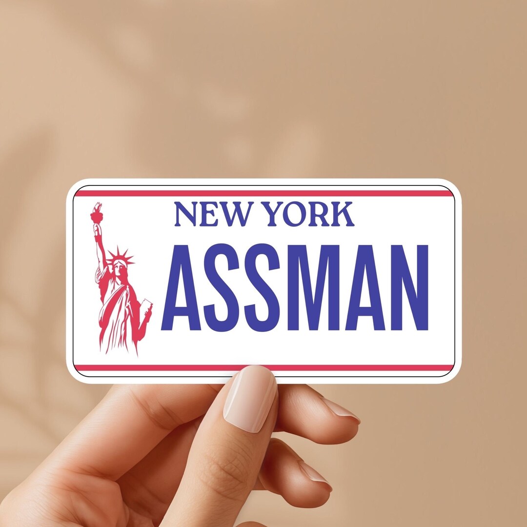 Seinfeld Ass Man License Plate Sticker Funny Seinfeld Little Puffy ...