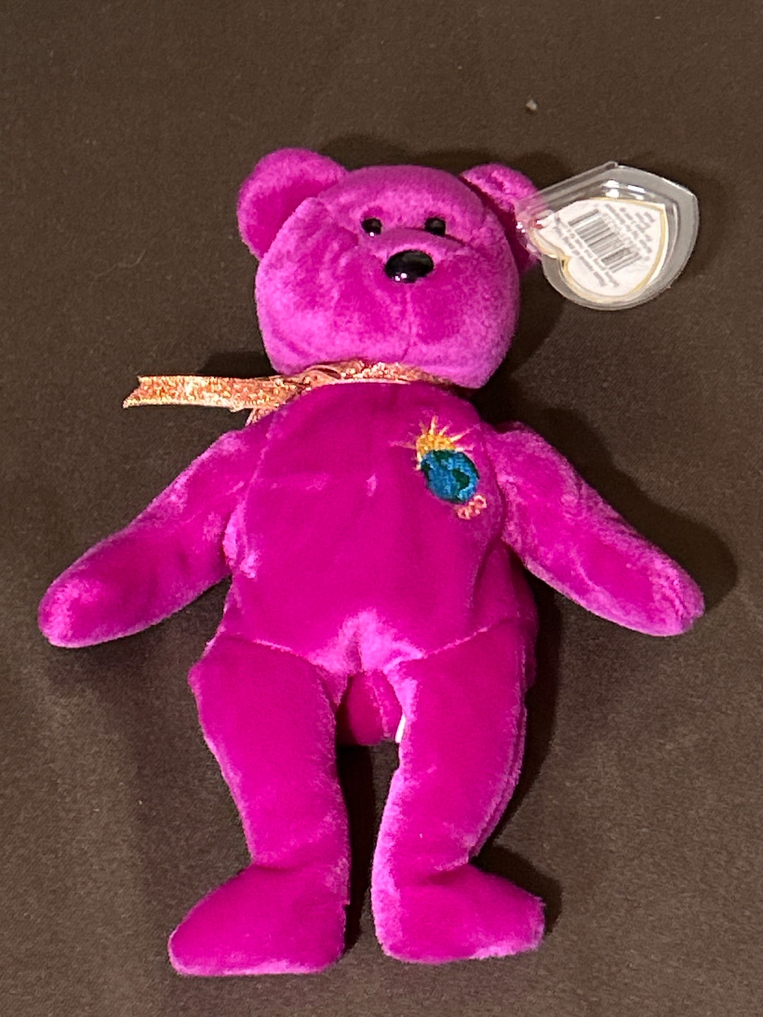 Rare Ty Beanie Baby Millennium/millenium Purple Bear Retired - Etsy