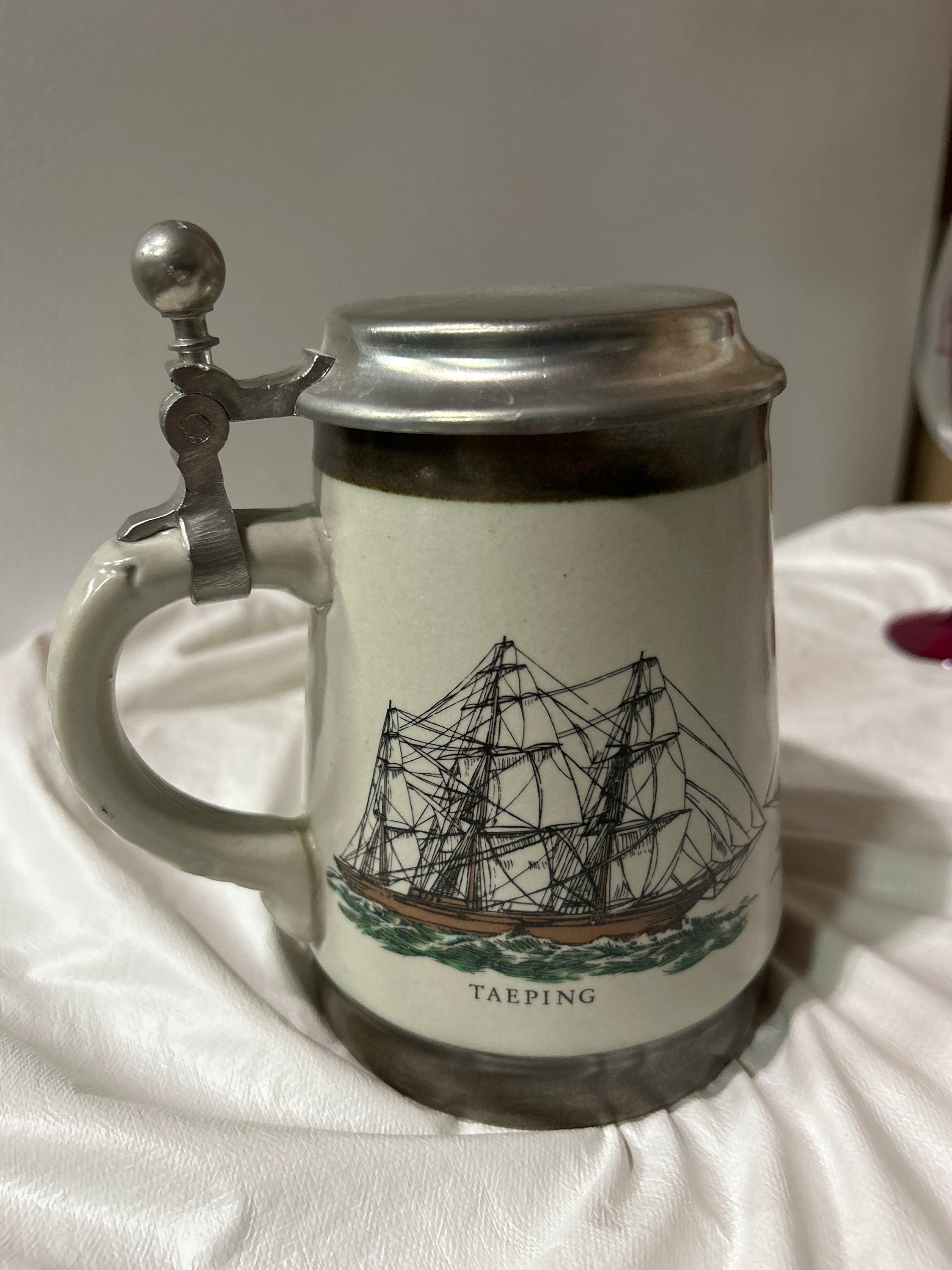 Vintage Marzi & Remy Beer Stein Green With 3 Sailing Ships Design - Etsy