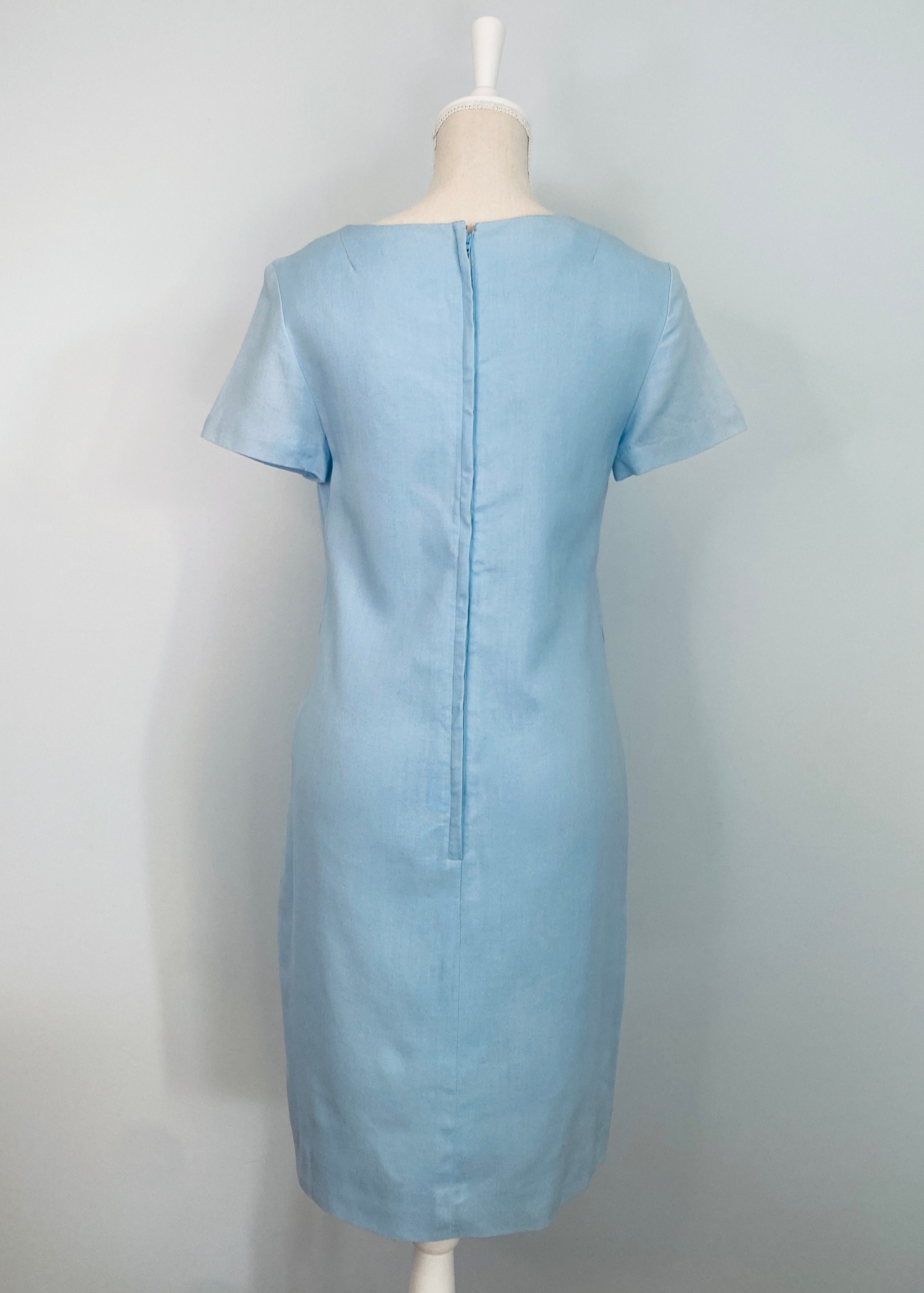 EDITH FLAGG 1960's Robins Egg Blue Linen Sheath Dress - Etsy