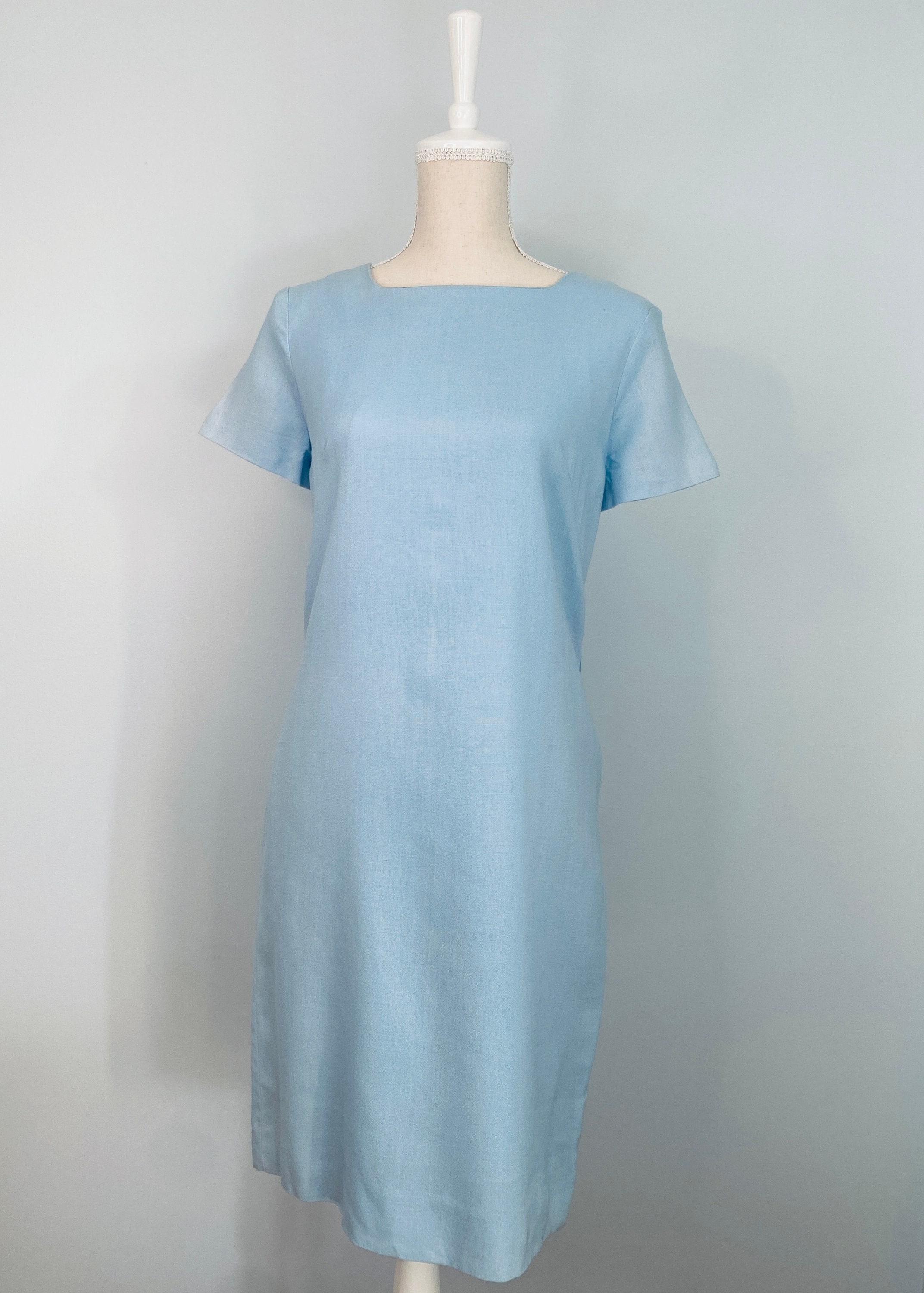 EDITH FLAGG 1960's Robins Egg Blue Linen Sheath Dress - Etsy
