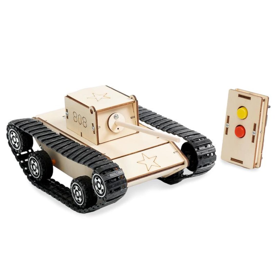 STEM Kit DIY Wooden Puzzle, Remote Control Tank Model 3D Puzzles for ...