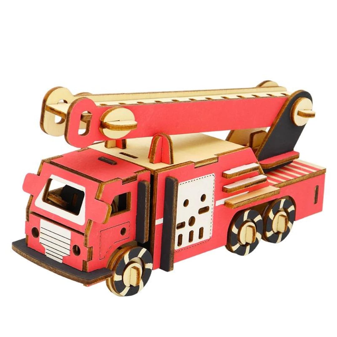 STEM Kit DIY Wooden Puzzle,build a Fire Engine Puzzles for Teens ...