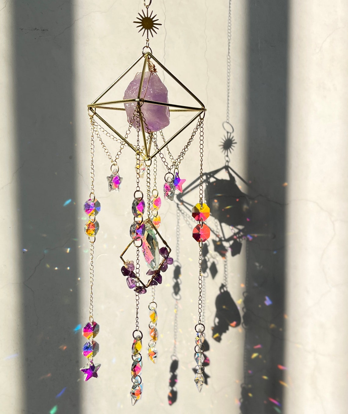 Crystalhome Decorboho Decorraw Gemstone Crystal Hangingraw - Etsy