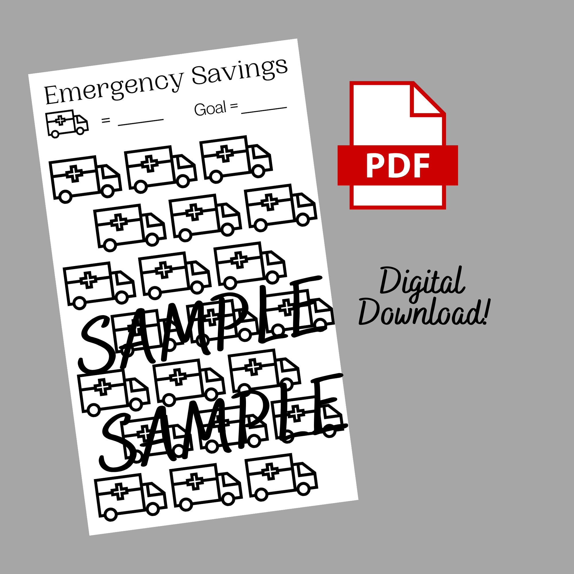 Emergency Savings Challenge Digital Download Printable Savings Tracker ...