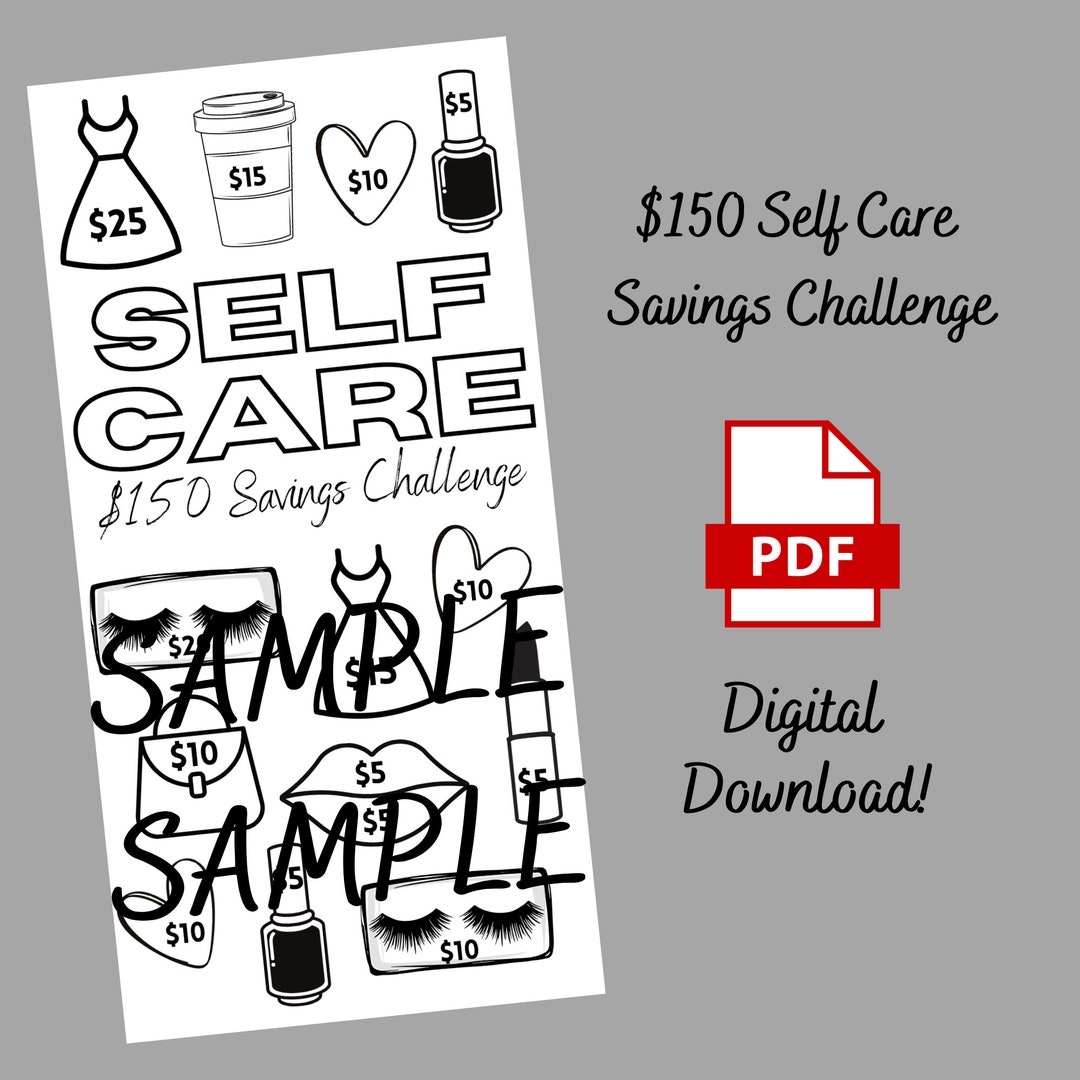 150 Self Care Savings Challenge | Digital Download | Printable | 150 ...