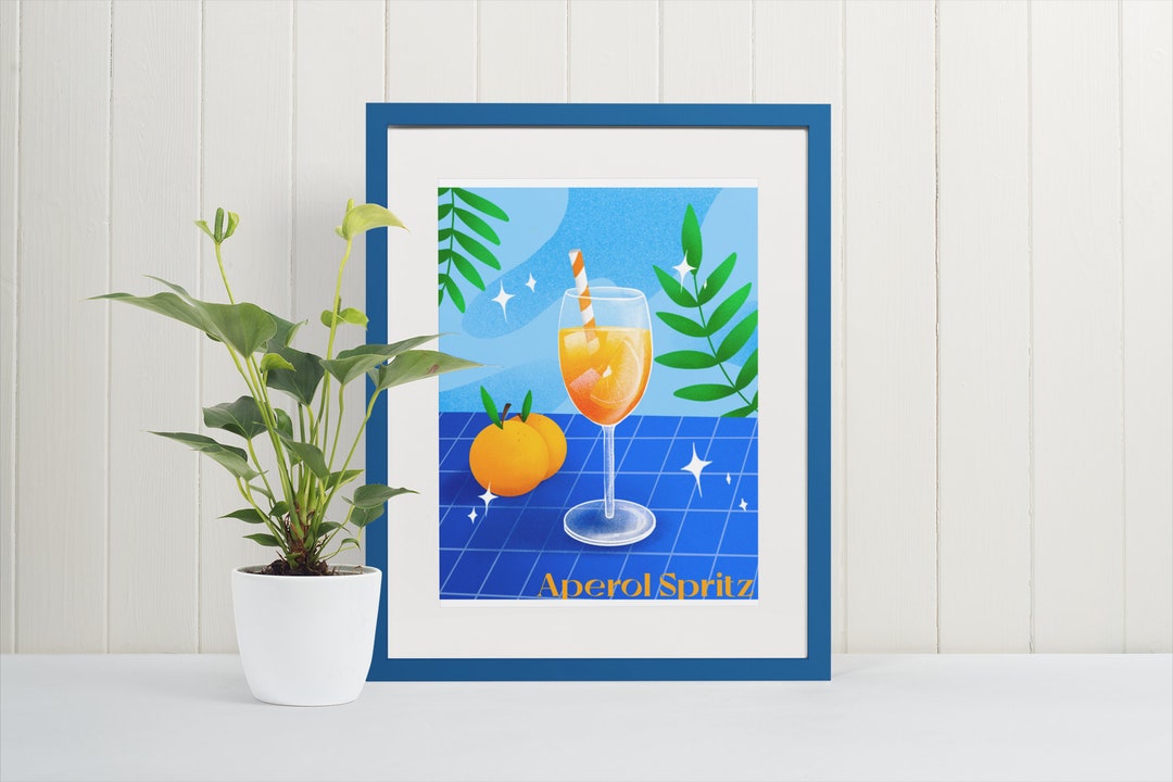 Aperol Spritz Bar Cart Print - Etsy
