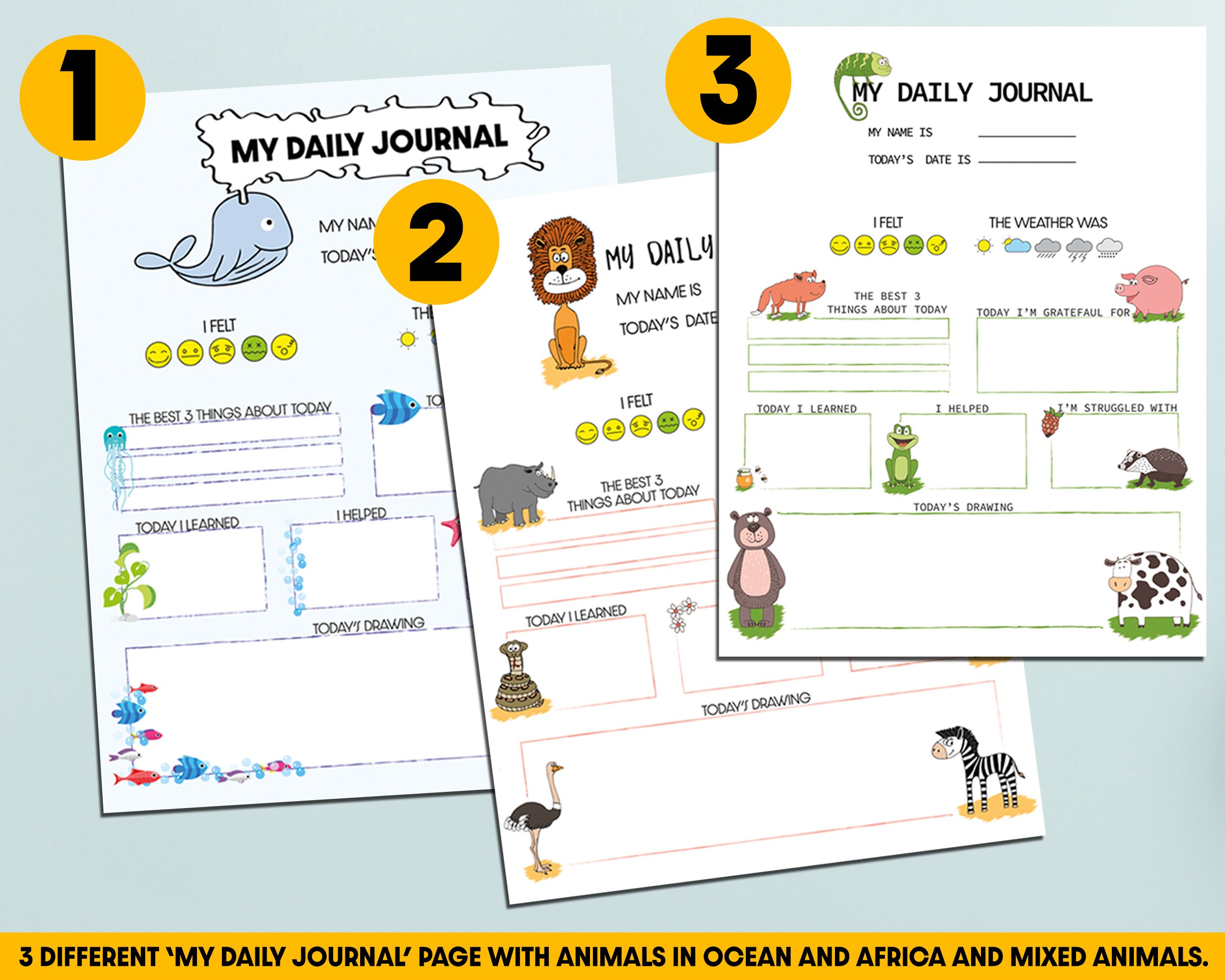 Kids Daily Journal Printable Journal for Kids Diary for Children Kids ...