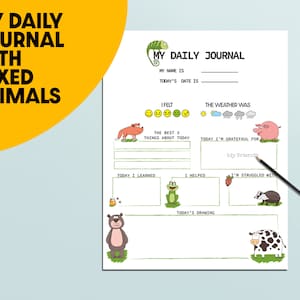 Kids Daily Journal Printable Journal for Kids Diary for Children Kids ...