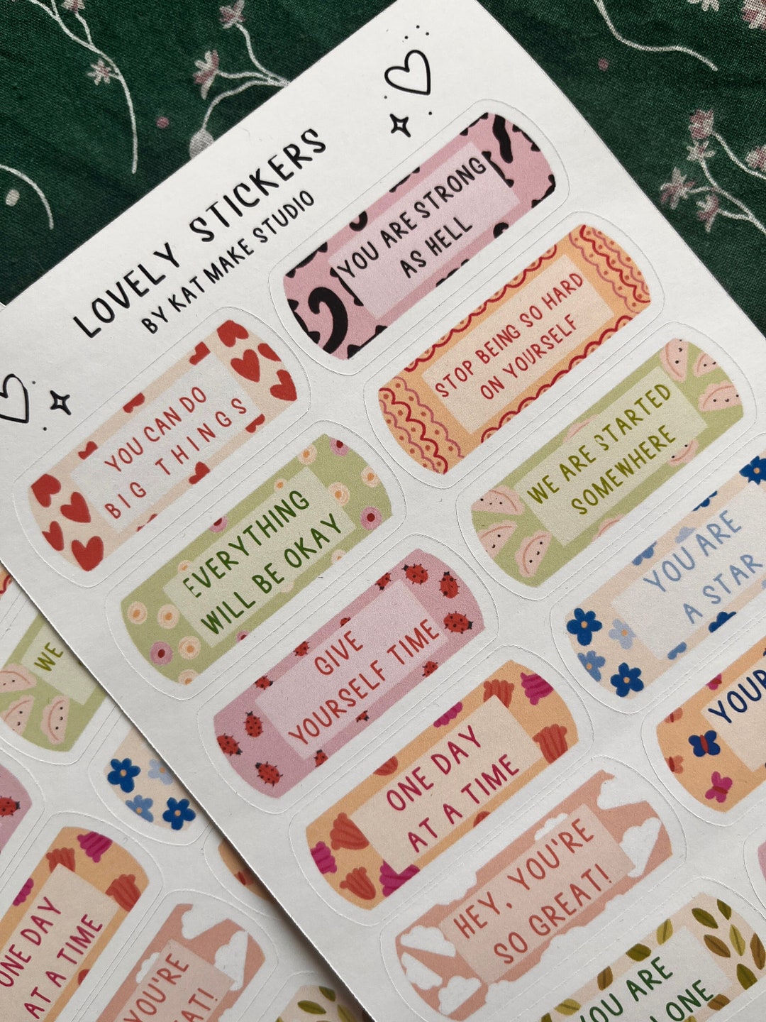 Self Care Sticker Sheet Self Love, Mental Health Stickers, Bullet ...