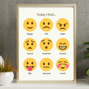 Toddler Feelings Chart, Emotions Chart, Homeschool Poster - Etsy
