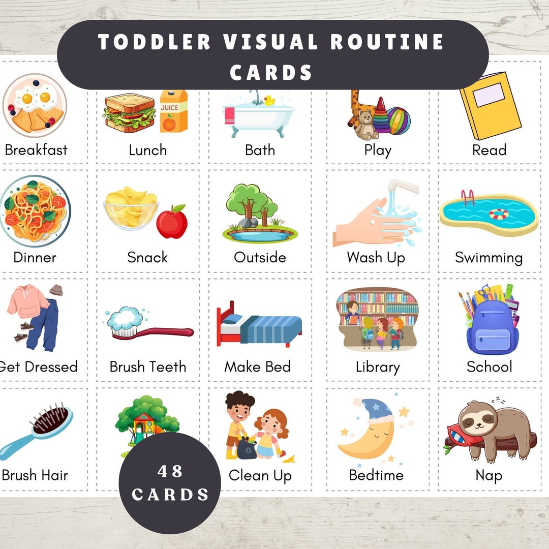 Toddler Visual Routine Cards: Montessori Homeschool Schedule (PDF) - Etsy